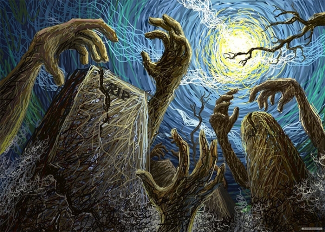 Scary Rip Rattan Halloween Party Backdrop Decoration Photo Booth ...