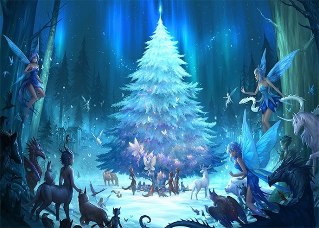 Fairy Tale World Wonderland Christmas Tree Backdrop Party Decoration ...
