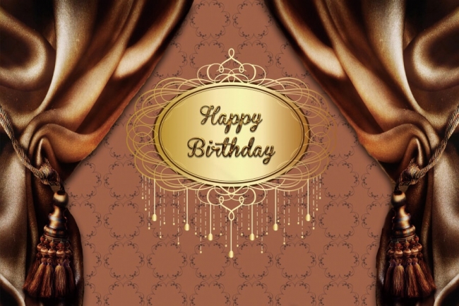 Curtain Theme Happy Birthday Backdrop Party Photography Background ...