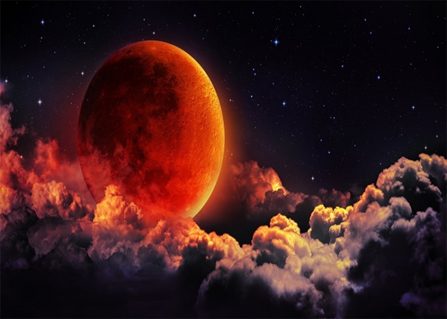 On Cloud Red Large Full Moon Backdrop Party Stage Studio Photography ...