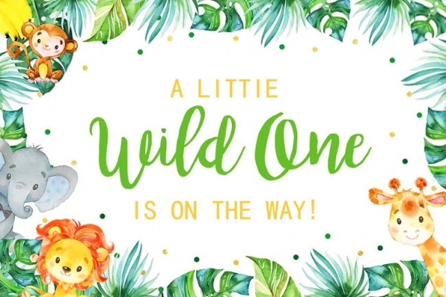 A Little Wild One Is On The Way Children 1st Happy Birthday Party ...