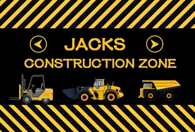 Jacks Construction Zone Theme Boy Birthday Baby Shower Party Backdrop ...