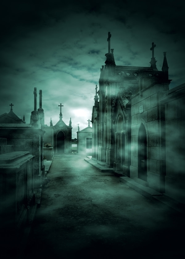 Midnight Castle Halloween Party Decoration Backdrop Background