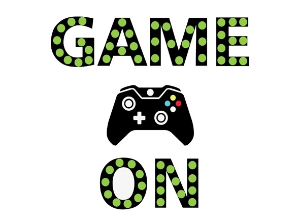 Game On Backdrop Girl Boy Birthday Party Banner Photo Background