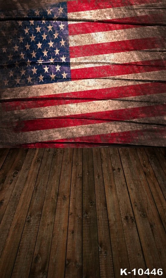American Flag Wooden Floor Combination Studio Backdrop