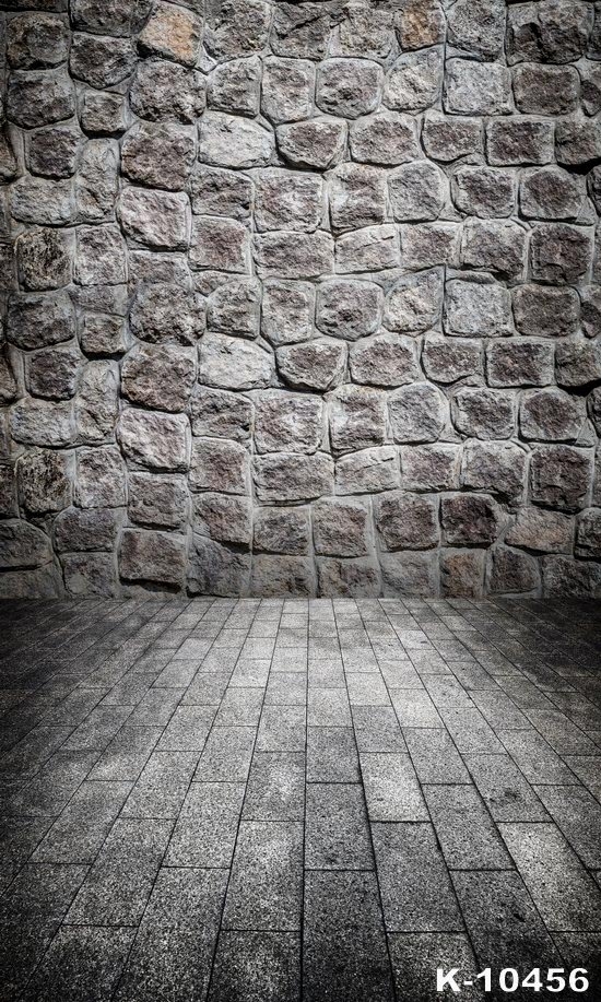 Retro Stone Wall Brick Floor Vinyl Photography Backdrops Personalized ...