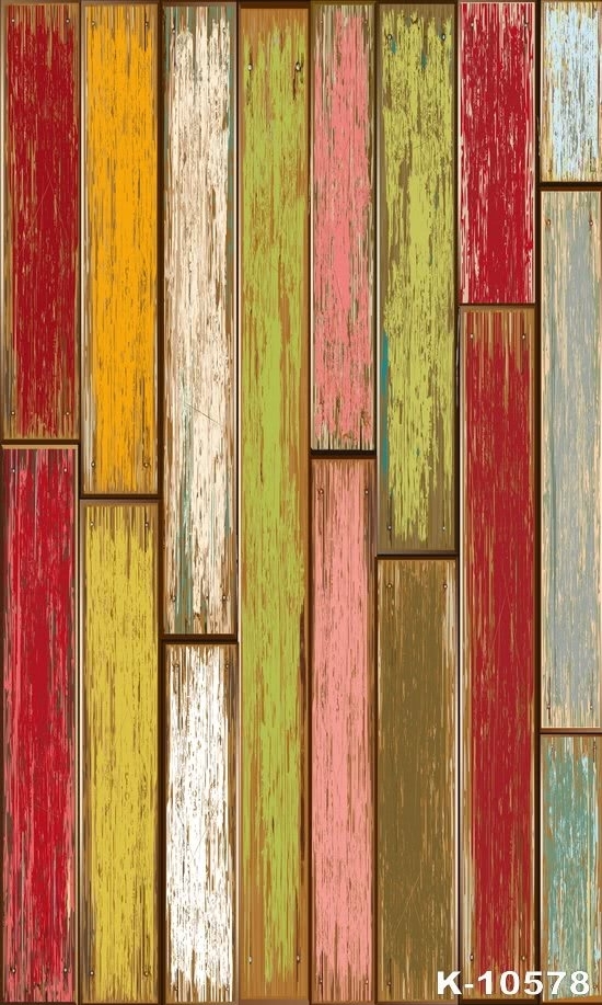 Multicolor Wooden Board Picture Backdrop Vinyl Photography Custom ...