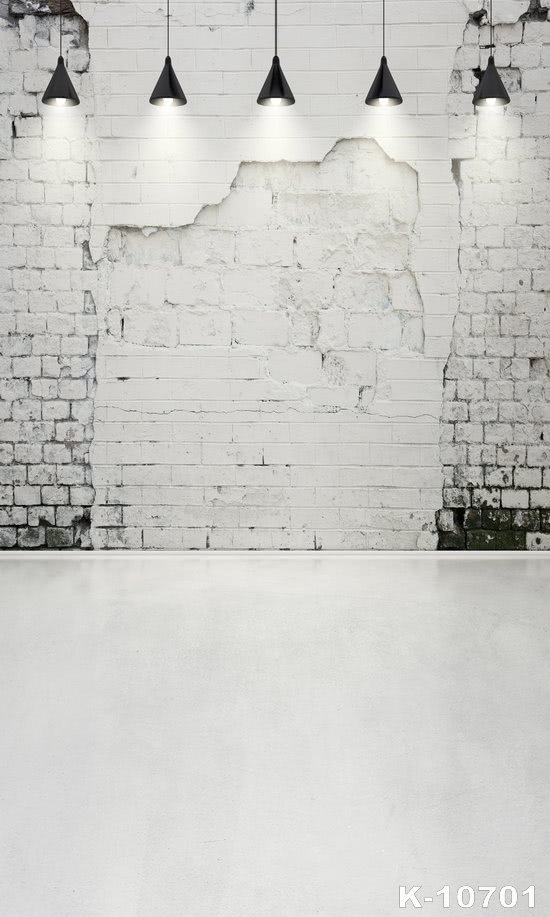 Fragmentation White Plain Brick Electric Light Wall Backdrops