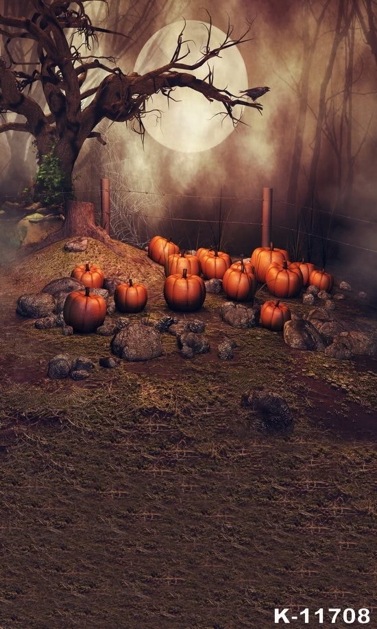 Withered Tree Pumpkin Halloween Themed Backdrops