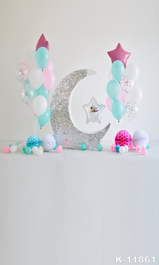Colorful Balloon Pentagram Moon Baby Dream Backdrop photography Background