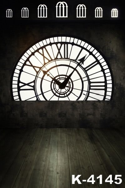 Simple Plank Floor Clock Wedding Vinyl Photography Backdrops