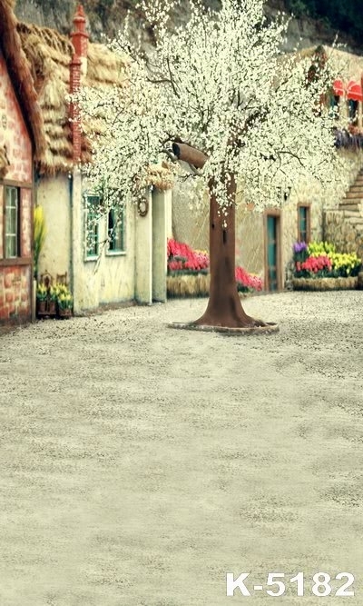 Rustic White Flowers in Street Vinyl Backdrops for Photography