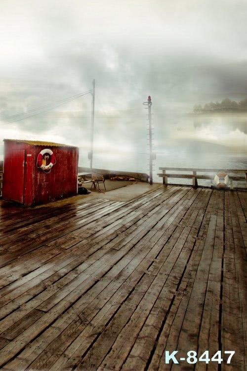 Wood Wharf by Seaside Scenic Background Drops for Photography