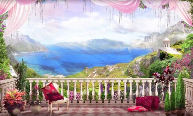 Beautiful Balcony Large Stage Paris Theatre World Wedding Backdrop ...