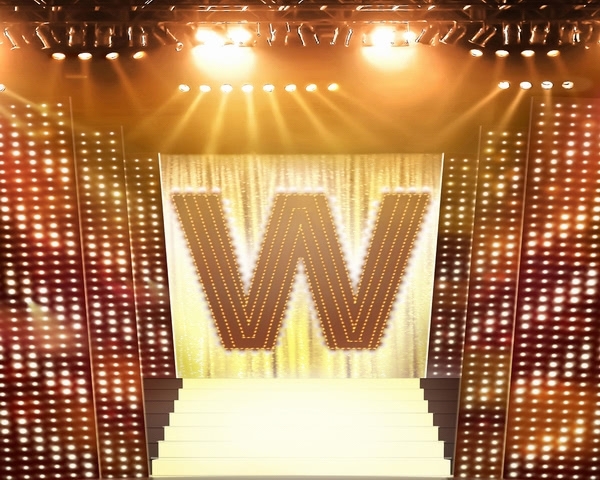 Gold Glitter Shine Letter W Stage Backdrop Video Photography Background ...