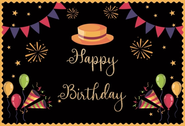 Top Hat Banner Theme Men Happy Birthday Backdrop Party Photography ...
