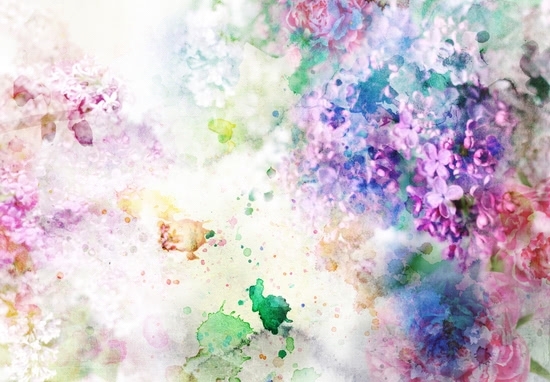 Colorful Flowers Hand Painted Textured Backdrop Studio Portrait ...