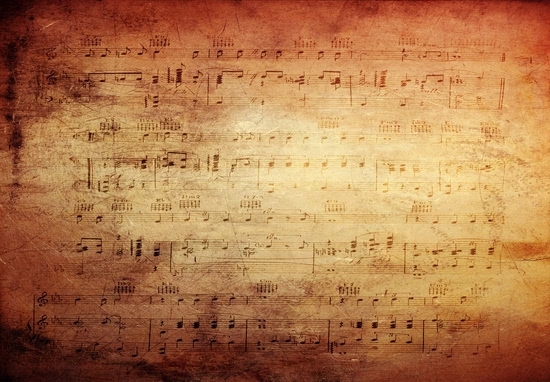 Vintage Retro Musical Notes Textured Studio Portrait Photography ...