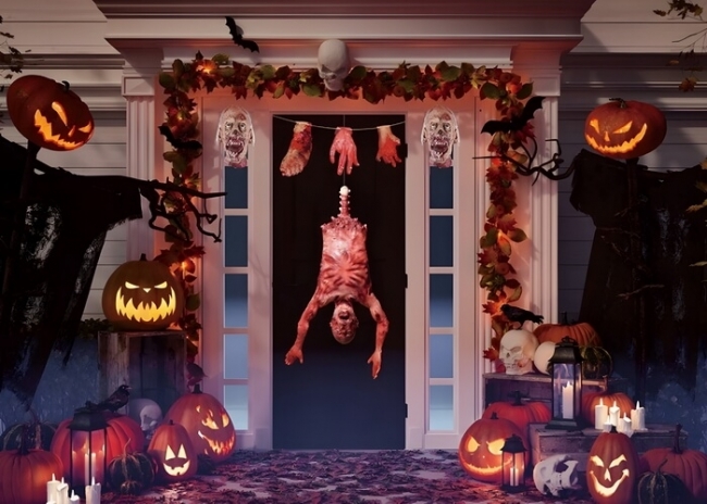 Bloody Terror Zombie Scene Halloween Backdrop Party Decorations Background