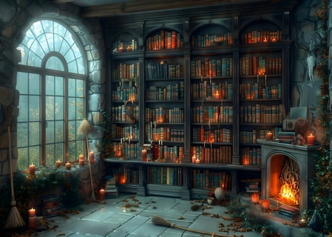 Vintage Antique Bookshelves Shelved Literature Bookstore Backdrop