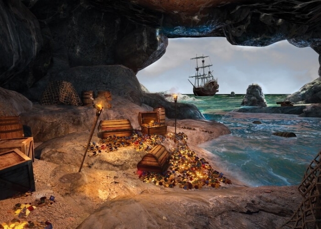 Treasure Pirate Ship Backdrop Party Background Banner Poster