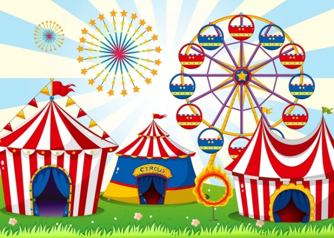 Circus Carnival Ferris Wheel Kids Birthday Party Backdrop Studio ...