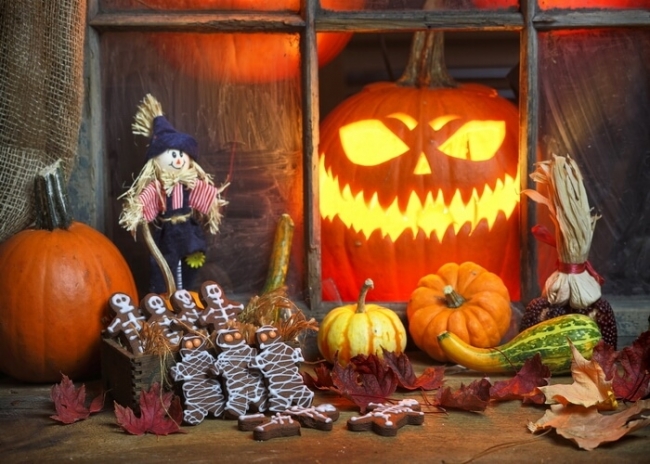 Halloween Pumpkin Backdrop Party Stage Photography Background