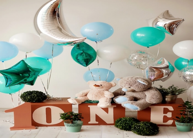 Baby One Year Old 1st Happy Birthday Backdrop Cake Smash Decoration ...