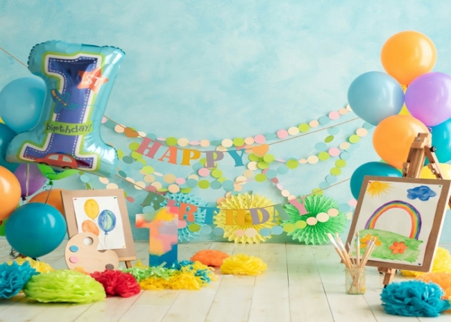 Baby One Year Old First 1st Happy Birthday Cake Smash Backdrop Prop ...