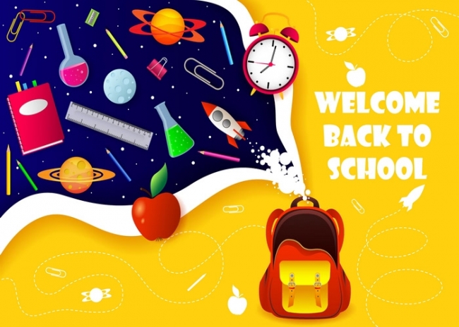 Personalise School Bag Stationery Background Welcome Back To School ...