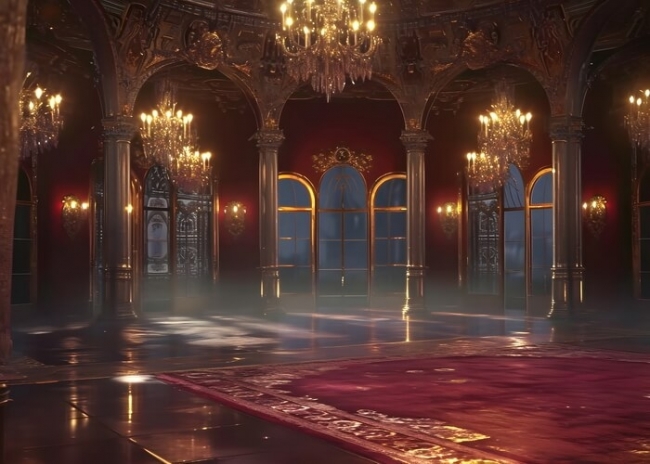 Retro Inside Castle ballroom Backdrop Studio Photography Background